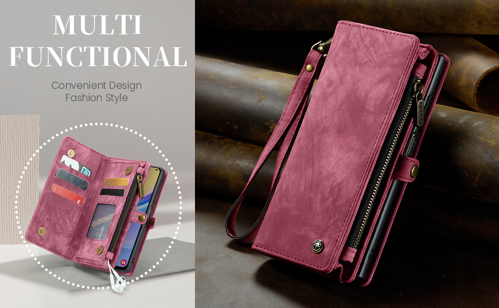 Kowauri Wallet Case for Samsung Galaxy A15, Zipper Purse Folio Leather Wallet with Card Holder ...