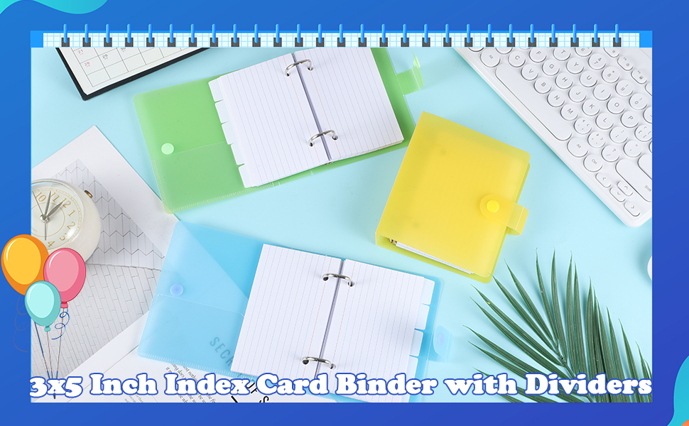 Amazon.com : 3 Pack Index Card Binder with Dividers, 60 Sheet Each, 3x5 ...