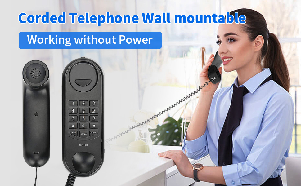 KALAHOL Corded Landline Telephone, Wall Mountable or Desk House Phones with Large Buttons, Home ...