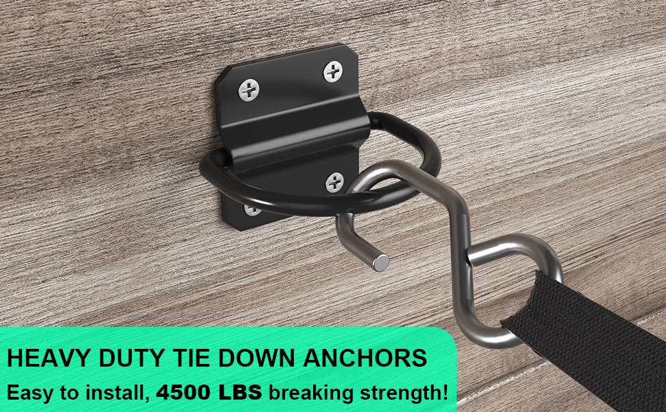 KAIZONPOT Trailer Tie Down Anchor Hooks, 6 PCS Heavy Duty D Rings 4500lbs Breaking Strength for ...