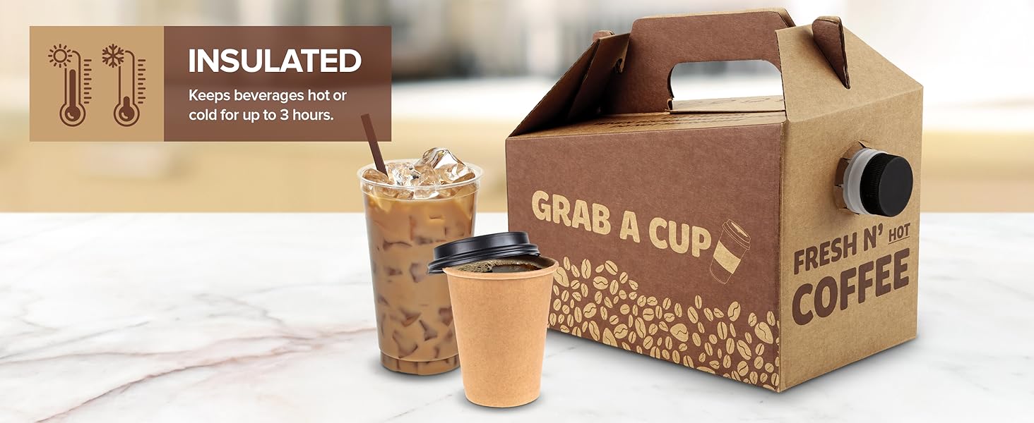 Amazon.com: Stock Your Home (5 Pack) 96 oz Disposable Coffee Box Dispensers, Insulated Hot Cold ...