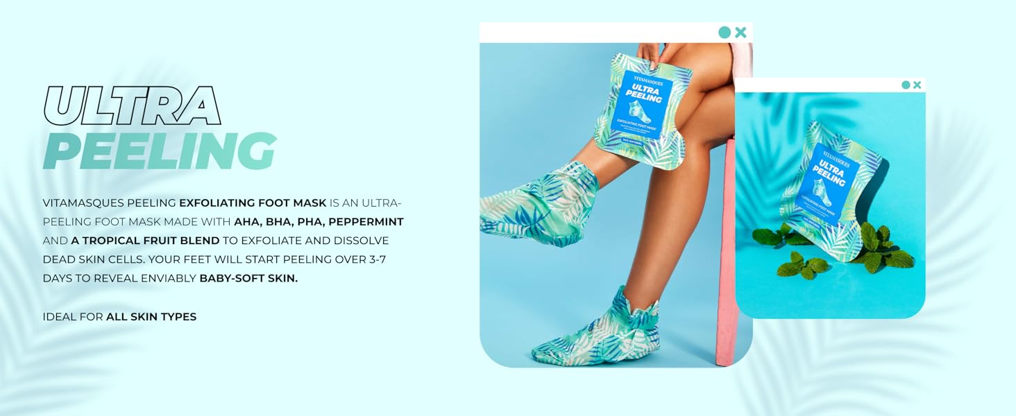 Amazon.com: Vitamasques Foot Peeling Mask - 5 Pairs Professional Korean Exfoliating Foot Mask ...