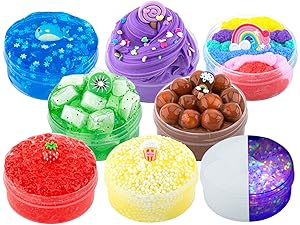 Amazon.com: Slime Variety Pack Different Textures, 8 x 100ml Slimes Kit for Kids, Includes ...