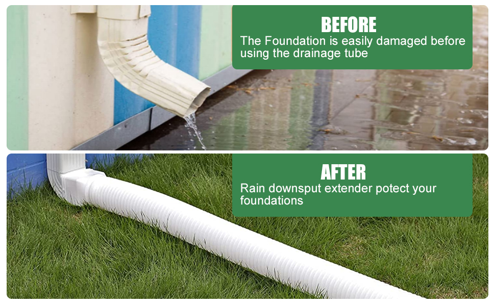 Amazon.com : F FINEC 2 Pack Rain Gutter Downspout Extensions Flexiable ...