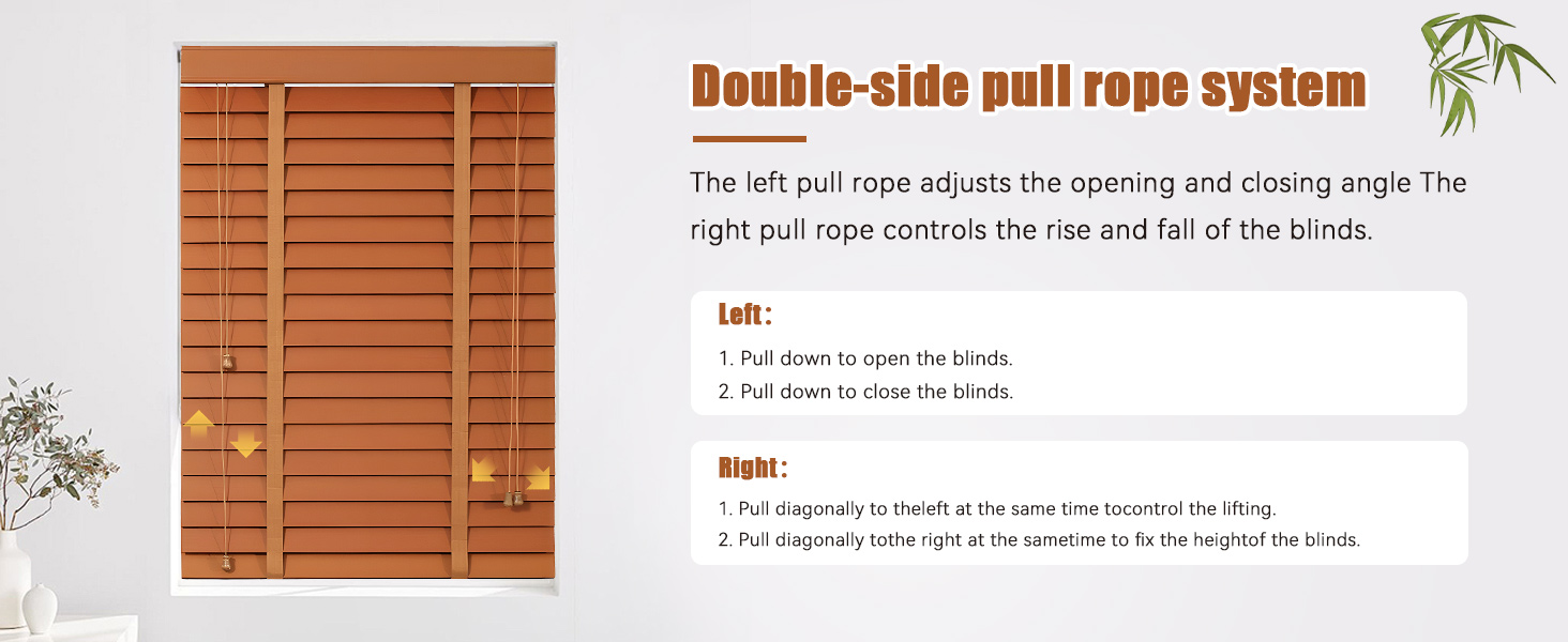 Amazon.com: HIAPES Cordless Faux Wood Blinds, 2" Slats Light Filtering Mini Blinds, Horizontal ...