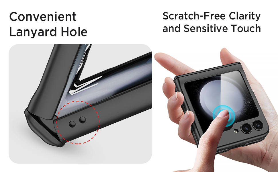 Amazon.com: Miimall for Samsung Galaxy Z Flip 5 Case with Hinge Protection,[Built-in Screen ...