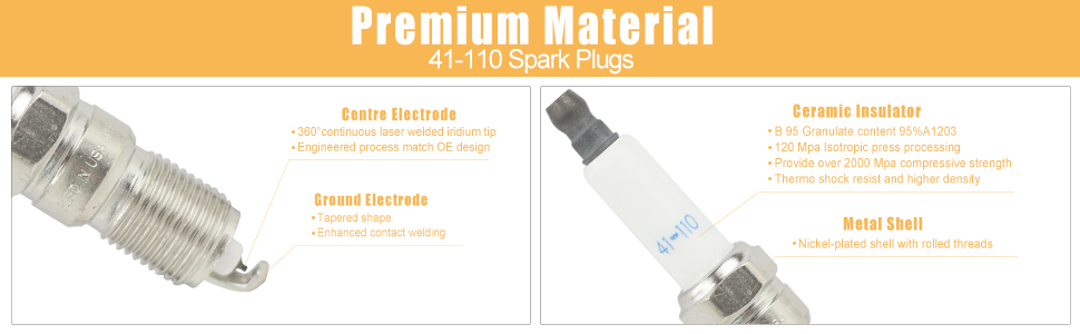 Amazon.com: 41-110 Iridium Spark Plugs & 9478RR 48322 Spark Plug Wires for 5.3 6.0L 6.2L Chevy ...