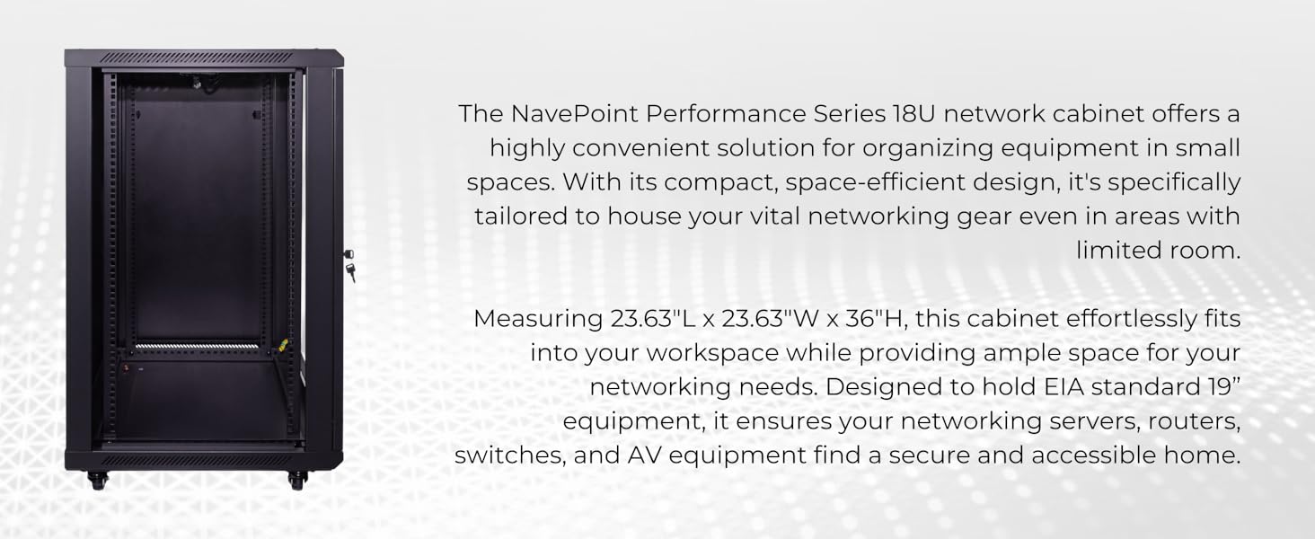 Amazon.com: NavePoint 18U Server Cabinet Wall Mount Rack Enclosure with Caster Wheels, 2 Fans ...