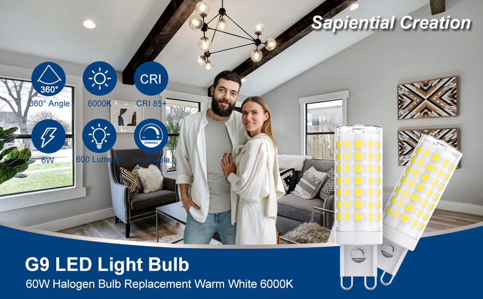 Amazon.com: Sapiential Creation G9 Led Bulb Dimmable 6W T4 g9 led Light Bulbs led 60 Watts g9 ...
