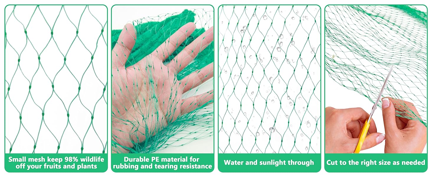 Amazon.com : Puideon Bird Netting, Garden Netting Mesh 13x20ft,Heavy Duty Bird Net for Garden ...