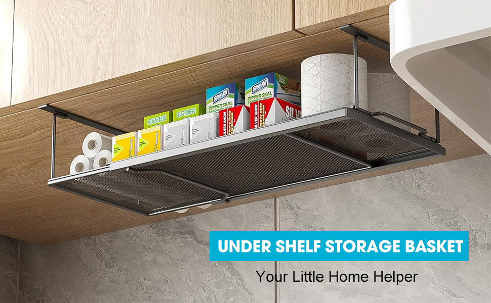 Amazon.com - 2 Pack Under Shelf Storage Basket Organizer, Expandable ...