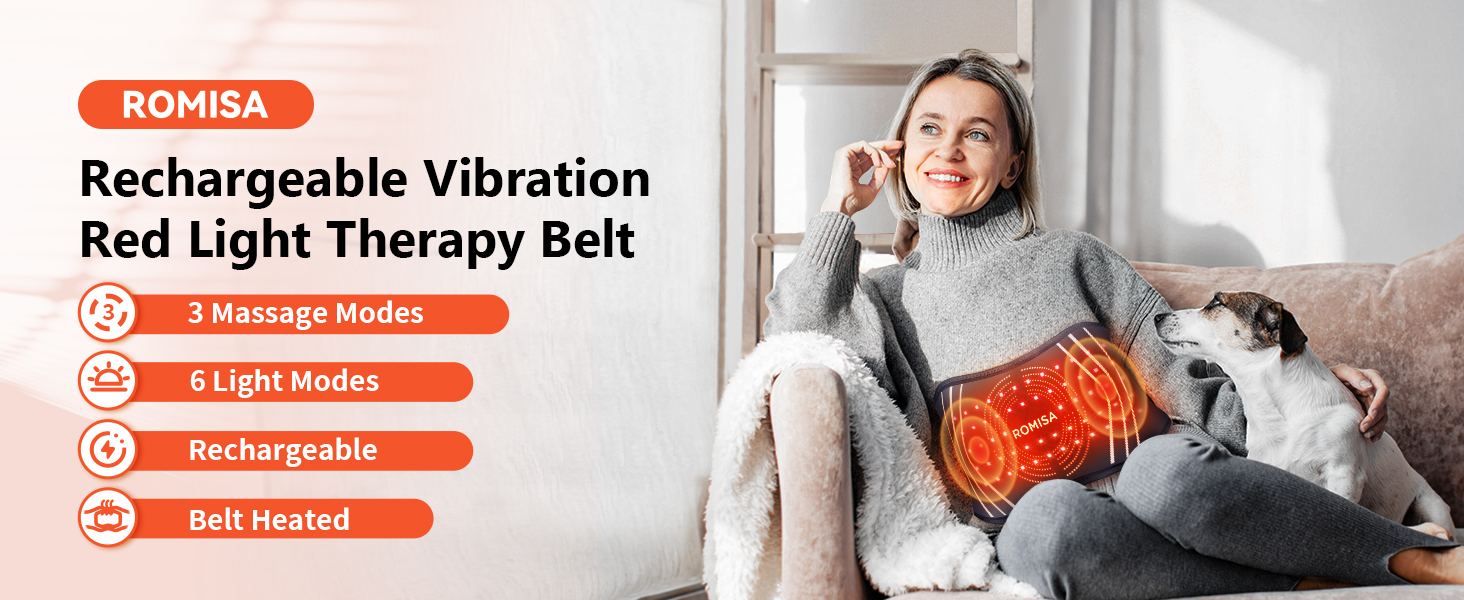Amazon.com: ROMISA Red Light Therapy Bundle - Knee Brace & Red Light Therapy Belt, Vibration ...