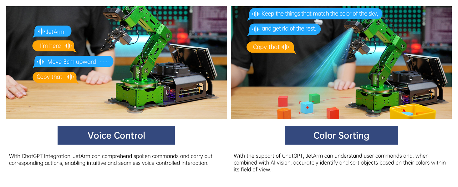 Amazon.com: HIWONDER ROS2 ROS1 ChatGPT Robotic Arm 6DOF Flexible AI Model Smart Programming ...