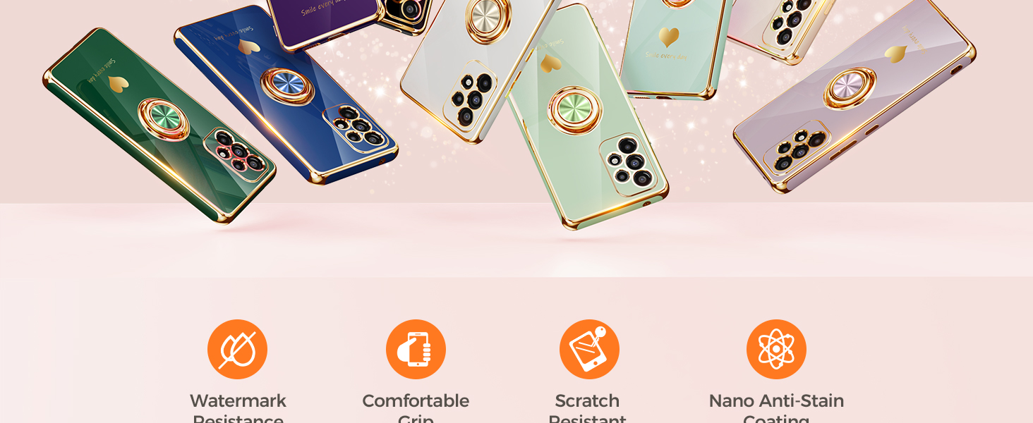 Amazon.com: Nonional for Samsung Galaxy A53 5G Case with 2 Pack Screen Protector, 360° Rotatable ...