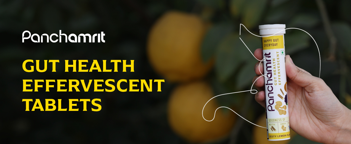 Amazon.com: Panchamrit Gut Health Effervescent Tablets - Reduces Bloating, Acidity ...