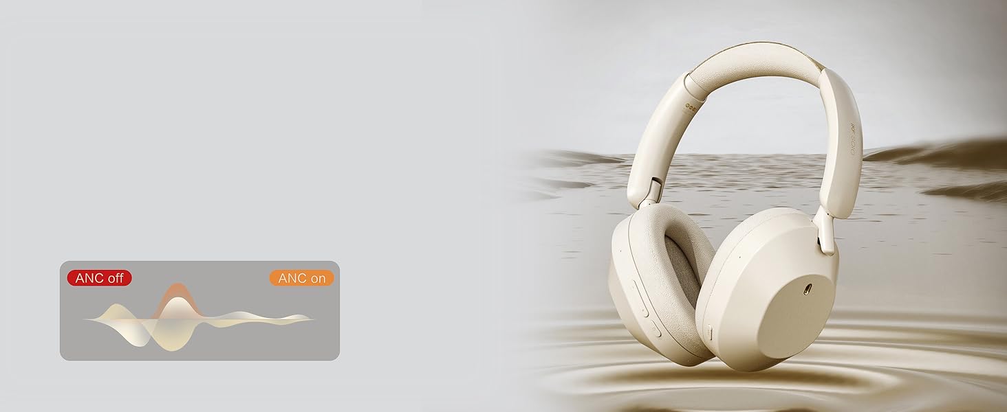 Amazon.com: iKF Solo Wireless Over Ear Headphones,Active Noise Cancelling, 40mm Speakers,130H ...