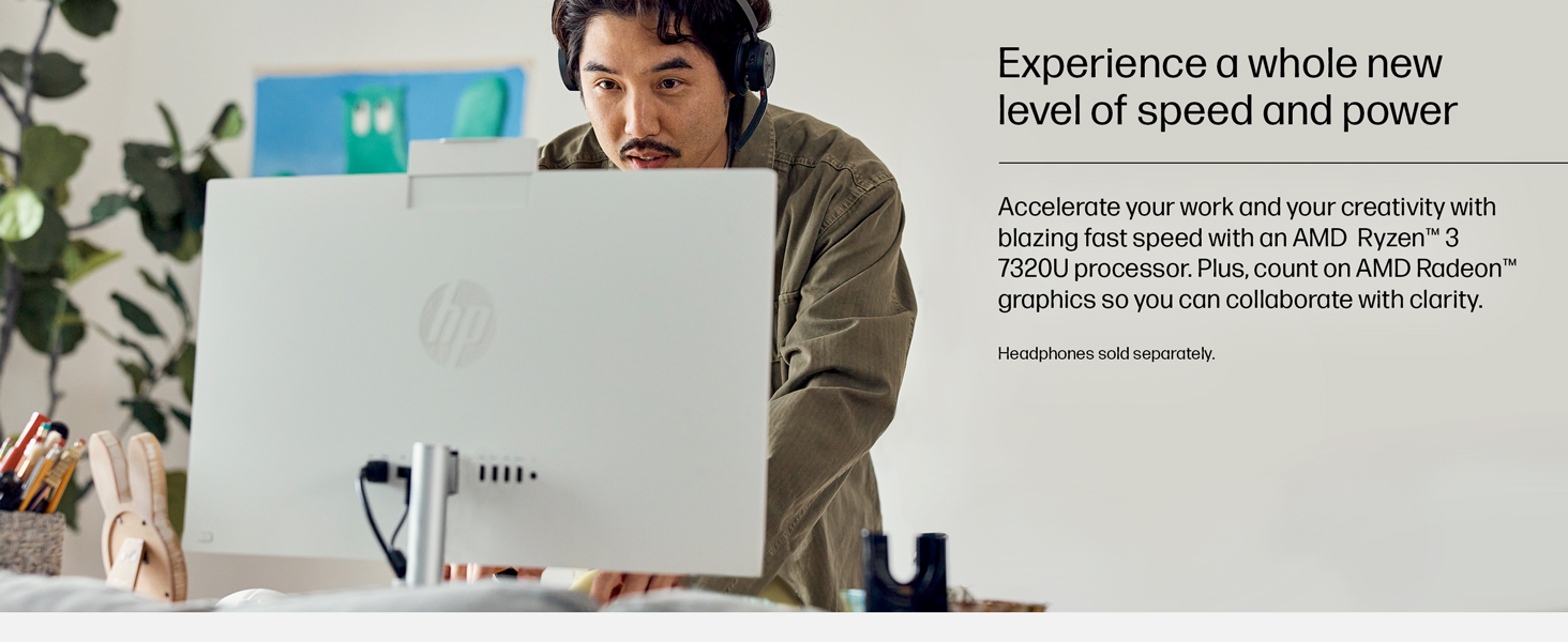 Amazon.com: HP 24 inch All-in-One Desktop PC, FHD Touchscreen, AMD Ryzen 3 7320U, 8 GB RAM, 256 ...