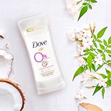 Dove 0% Aluminum Deodorant Stick for Women in Coconut & Pink Jasmine Scent Aluminum Free ...