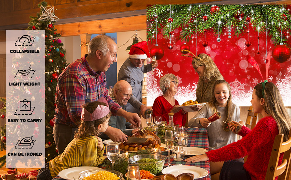 Amazon.com : Allenjoy 10x8ft Fabric Snowflake Christmas Backdrop for ...