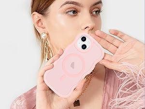 Amazon.com: Pepmune for iPhone 14 Plus/iPhone 15 Plus Case, Curly Wave Frame Hard Translucent ...