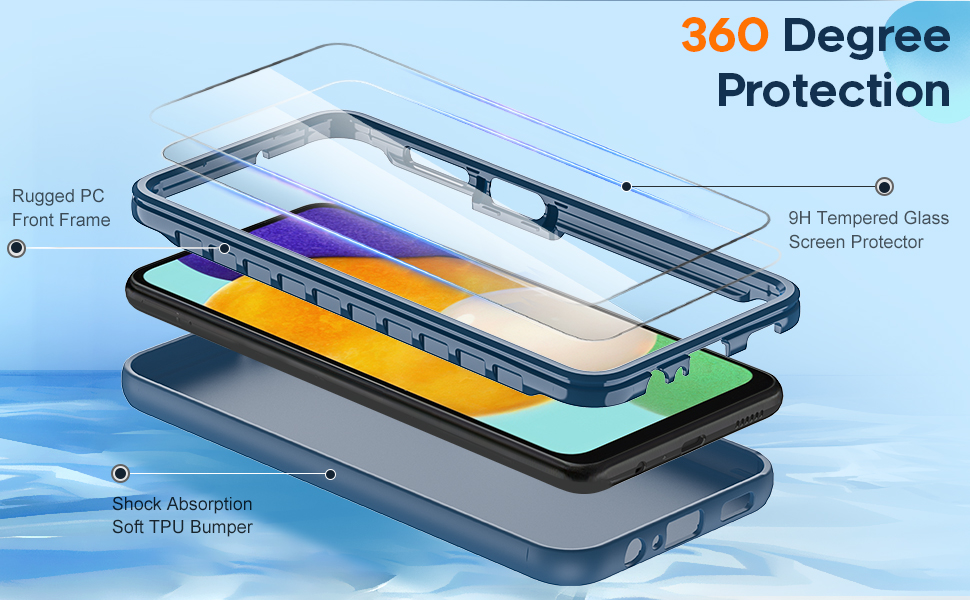 Amazon.com: LeYi for Samsung A13 5G Case：Samsung Galaxy A13 5G Phone Case with [2 x Tempered ...