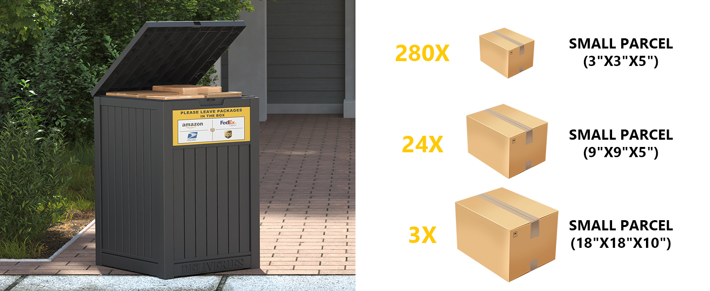 LHBGO - Caja de entrega para exterior con letrero, almacenamiento de 48 ...