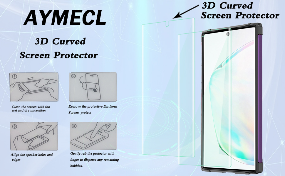 Amazon.com: AYMECL for Samsung Galaxy Note 10 Plus Case with Self Healing Flexible TPU Screen ...