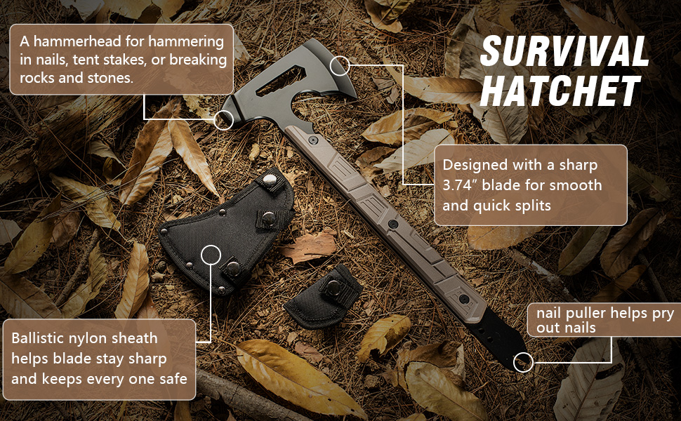 Amazon.com : Camping Axe - 17" Camping and Survival Hatchet with Sheath ...