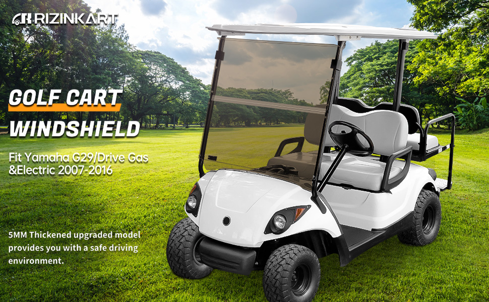 Amazon.com: RIZINKART Golf Cart Windshield for Yamaha G29,Customize 5MM Thicken Windshield ...