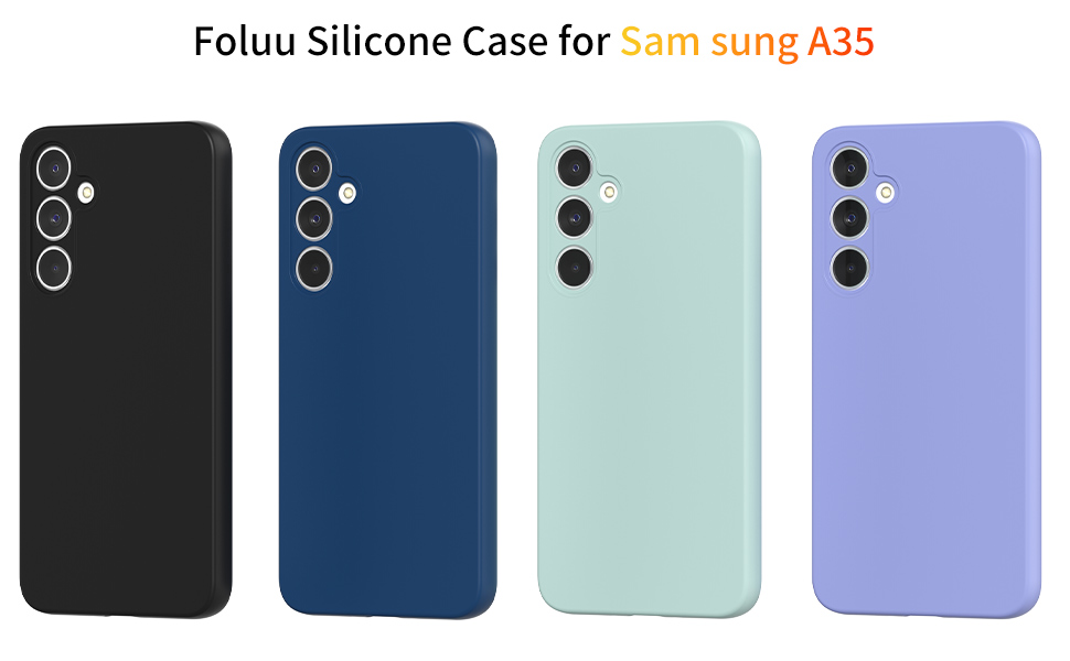 Foluu Liquid Silicone Case for Samsung Galaxy A35 5G Case, Silicone Shockproof Mobile Phone Case ...