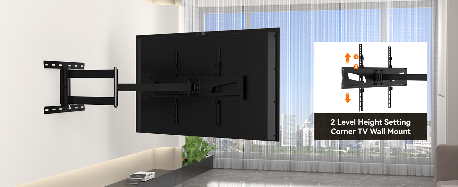 Amazon.com: FORGING MOUNT Long Arm TV Wall Mount - Height Adjustable 35.8" Extension Corner ...