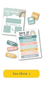 Amazon.com: Classroom Calendar Set Bulletin Board Decor – School ...
