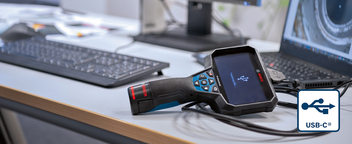 Bosch Professional Inspektionskamera GIC 12V-5-27 C (Kabellänge: 150 cm, Ausrichtungsfunktion ...