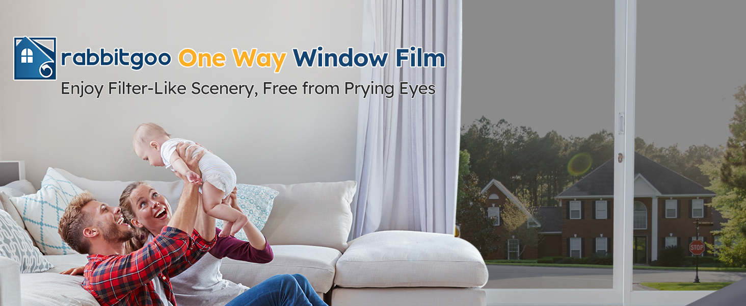 Amazon.com: rabbitgoo Window Tint for Home One Way Privacy Window Film See Out Not in Heat UV ...
