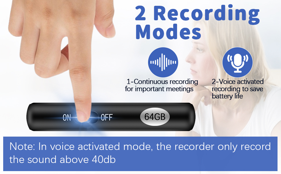 Amazon.com: Voice Recorder-64GB(4552 Hours) Large Memory Voice ...