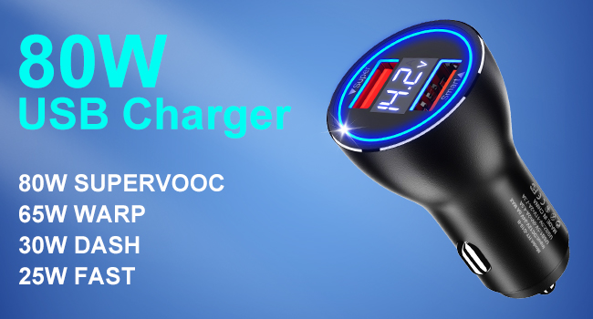 Amazon.com: 80W USB Car Charger for OnePlus 12R 12 Open 11 SUPERVOOC Charging, Fast Dual Port ...
