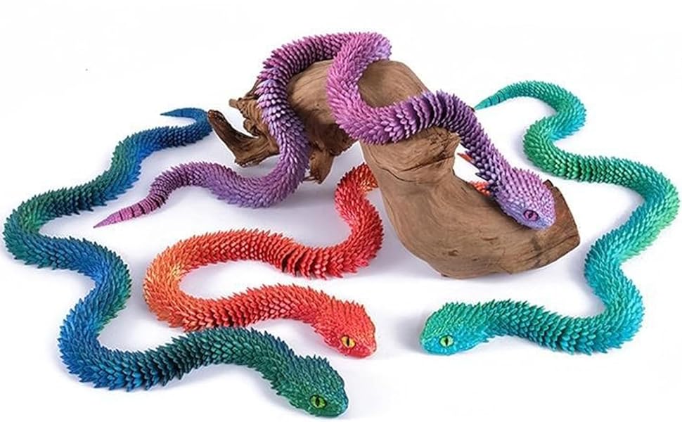 Amazon.com: 3D Printed Animals Snake Toys, 3D Printed Snake Movable ...