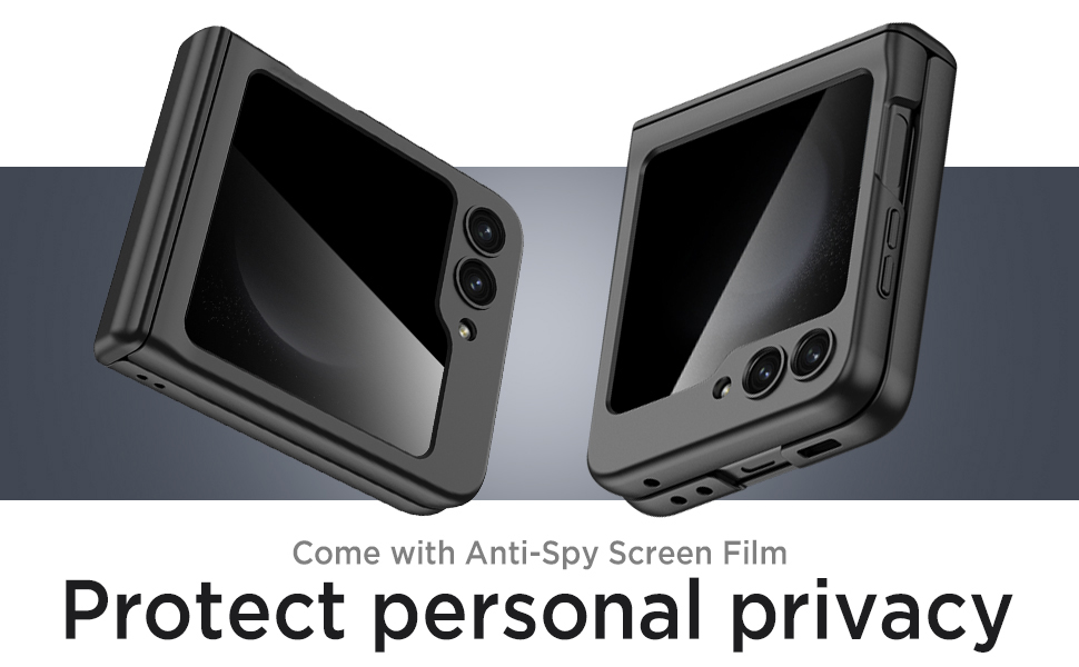 Amazon.com: Miimall for Samsung Galaxy Z Flip 5 Case with Privacy Screen Protector, Full Body ...