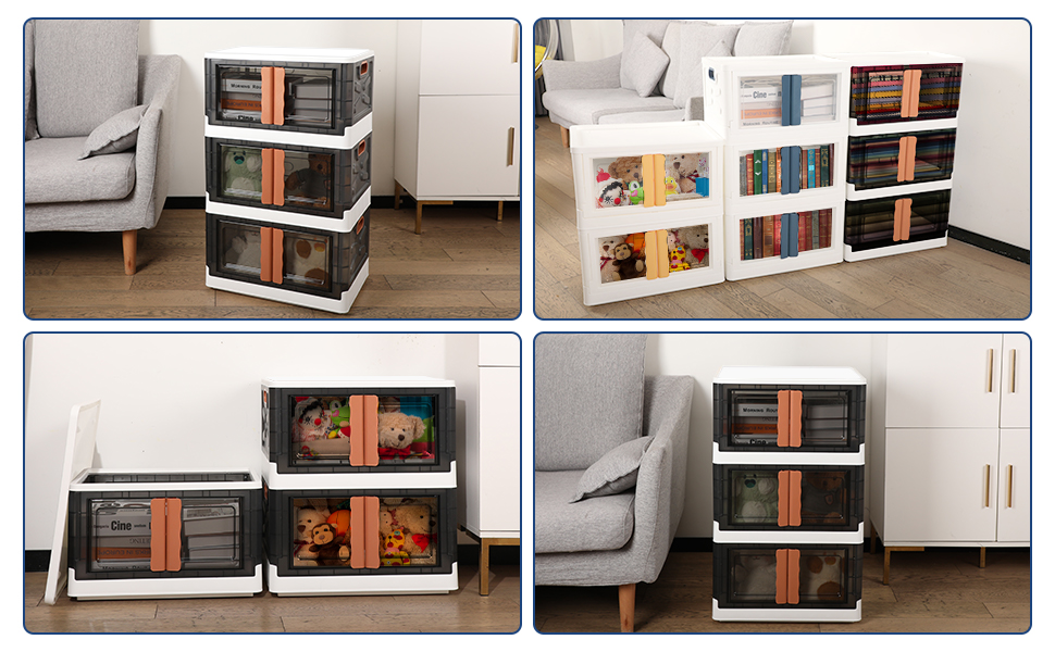 Amazon.com: 2-pack*13.2Gal Collapsible Storage Bins Folding Storage Box ...