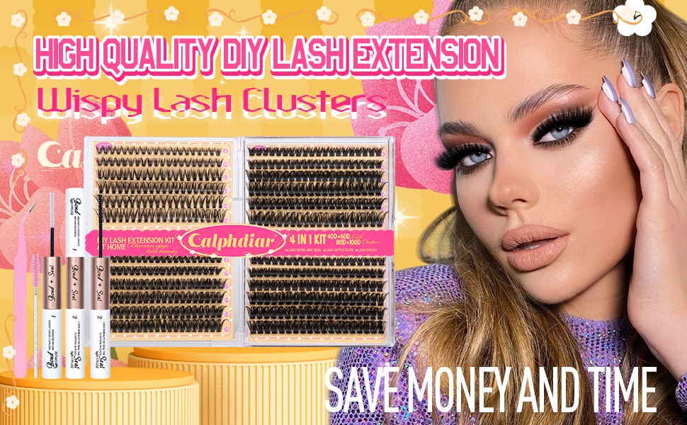 Amazon.com: Calphidar Eyelash Clusters 30D+40D+50D+60D+80D+100D Lash Clusters Wispy Individual ...