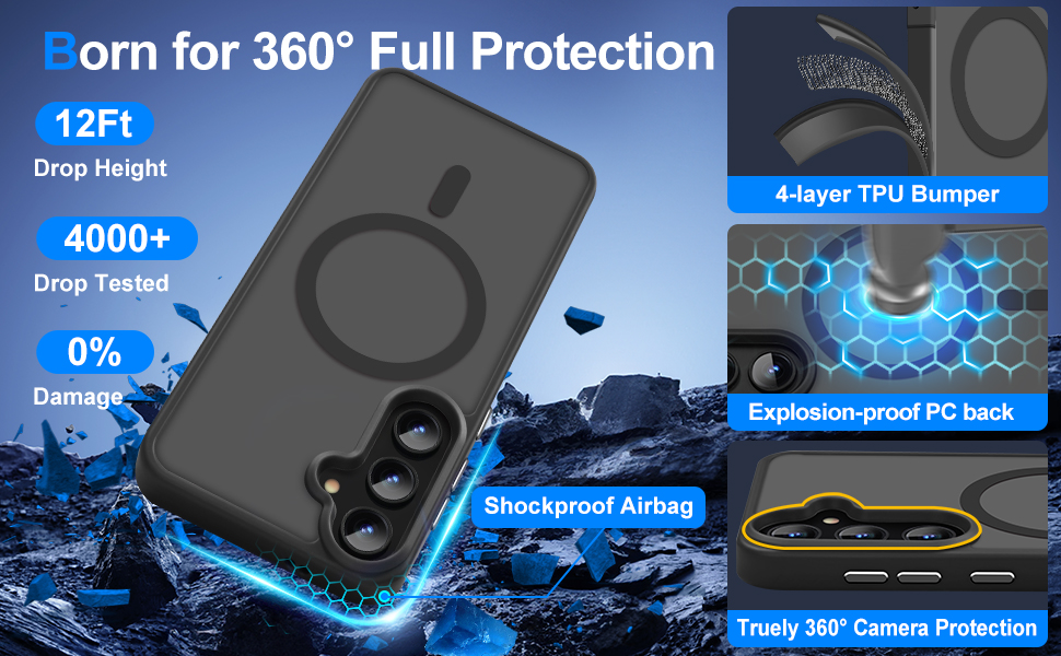 Amazon.com: Stronger Magnetic Case for Samsung Galaxy S24 Plus Case ...
