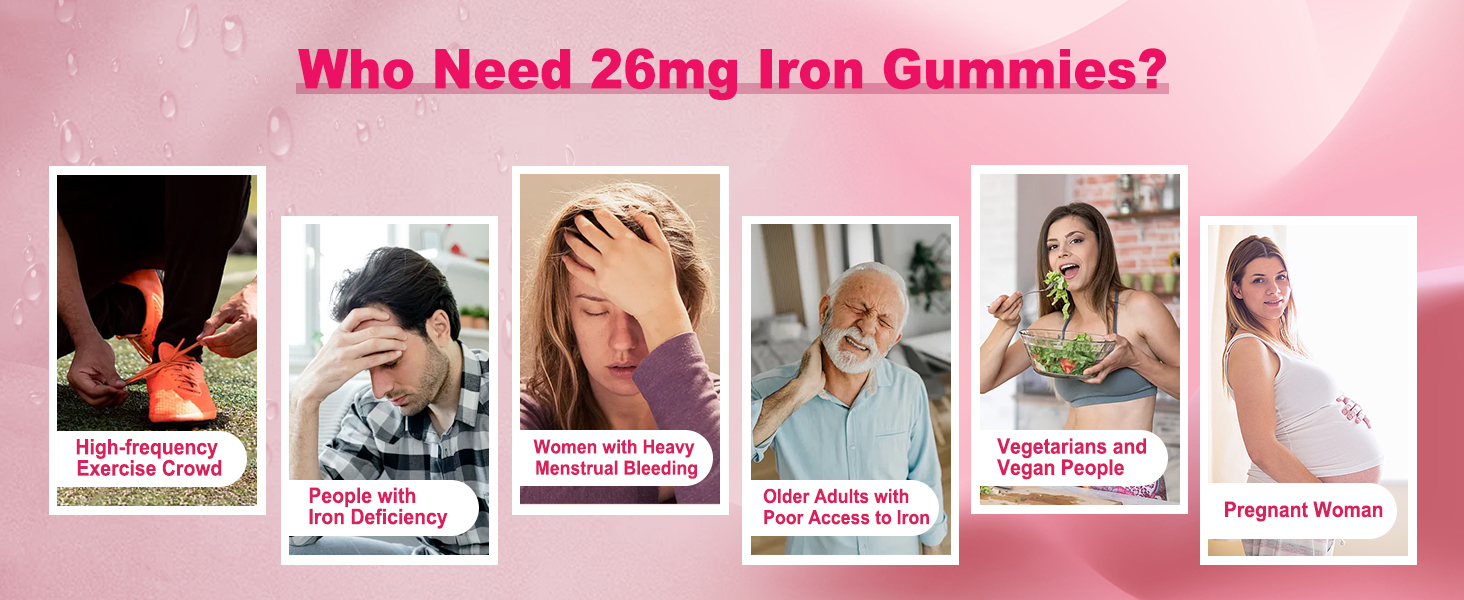 Amazon.com: Vegan Iron Supplement for Women 26mg, Iron Gummies w/Vitamin C, Beetroot, Folate ...