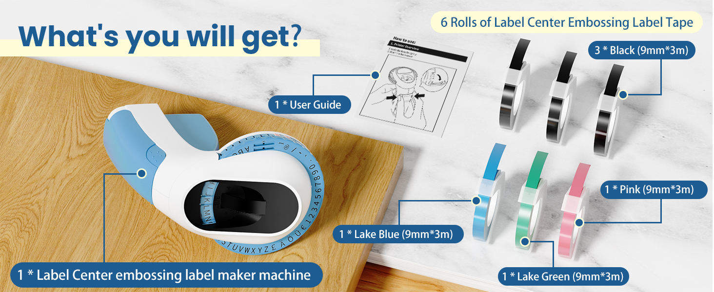 Label Maker Machine, E975 Embossed Label Maker Handheld,Vintage ...