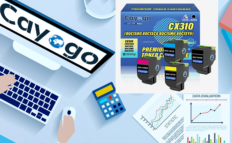 Amazon.com: Cayogo 801S Remanufactured High Yield Toner Cartridge 80C1SK0 80C1SC0 80C1SM0 ...