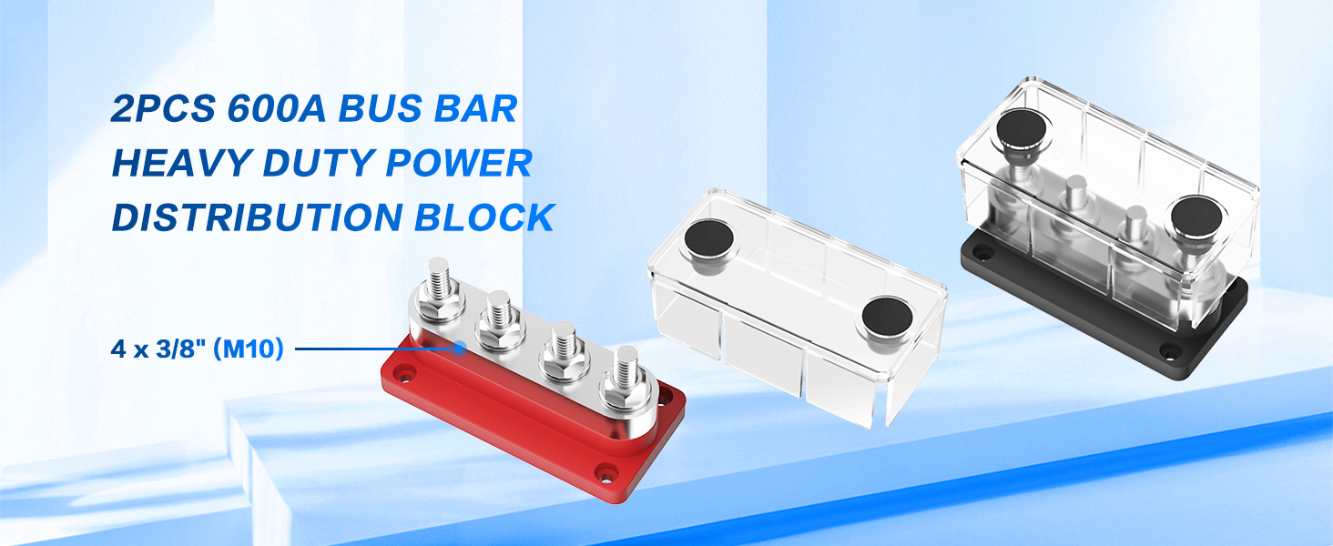 Amazon.com: jamgoer 450A Bus Bar 12v Power Distribution Block 6 x 5/16 ...