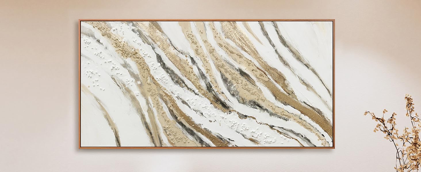 Amazon.com: Abstract Wall Art Small Size Framed Home Artwork Decor Modern Minimalist Canvas ...