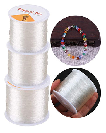 Amazon.com: 0.8mm Elastic Stretch Thread for Bracelets, 3 Rolls Elastic Bead Cord, Stretchy ...