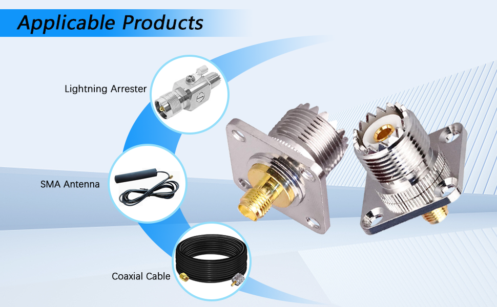 Amazon.com: TUOLNK SMA to UHF Female Jack Panel Chassis Mount RF Coax Adapter SO239 PL259 4-Hole ...