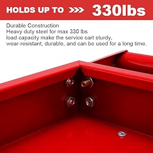 Amazon.com: SILVEL 3 Tier Rolling Tool Cart, 330 LBS Capacity Heavy Duty Utility Cart ...