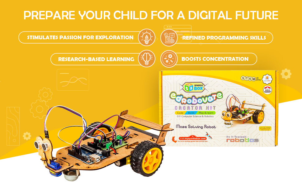 Buy Sparklebox Kid's DIY Maze Solving Robotics Kit Science Project Kit ...